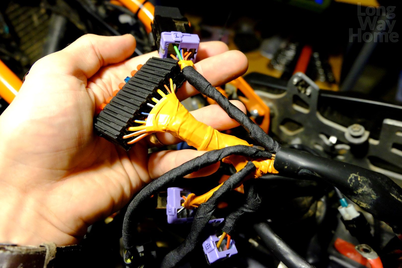 Long Way Home - Workshop - KTM 690 Enduro - Wire harness